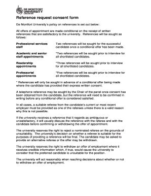 Fillable Online Reference Request Consent Form Fax Email Print PdfFiller