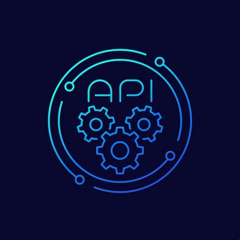 Premium Vector Api Line Icon With Gears Vector