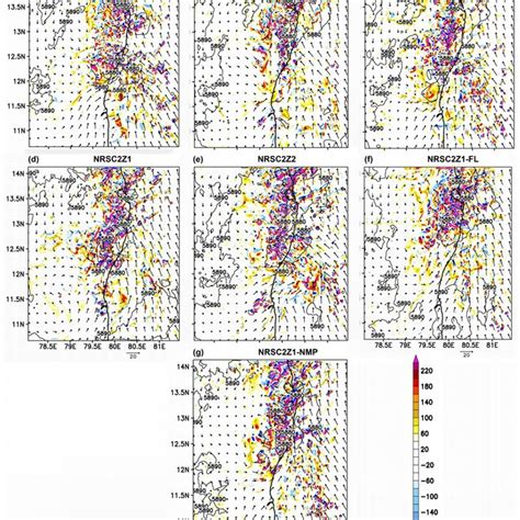 Simulated Wind Field M S⁻¹ Sea Level Pressure Hpa In Contours And