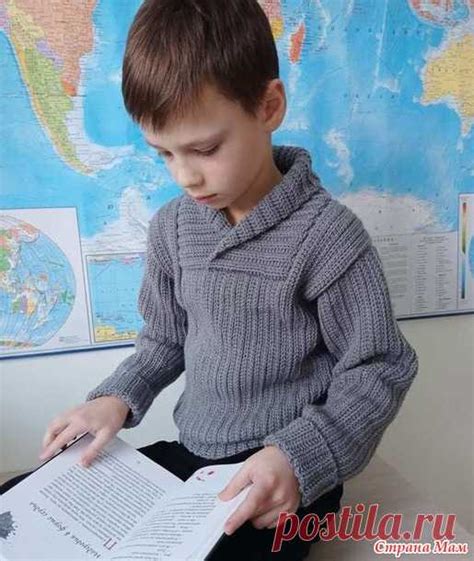 Теплый свитер для мальчика крючком Вязание для детей Страна Мам Аня Постила