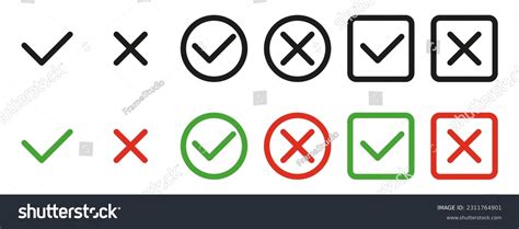 Checkmarks Crosses Used Visual Symbols Indicating Stock Vector Royalty