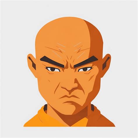 Premium Vector Shaolin Monk Head Vector Illustration
