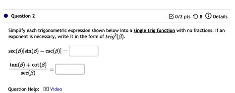 Solved Simplify Each Trigonometric Expression Shown Below