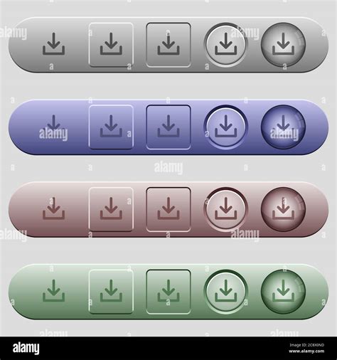 Download Icons On Rounded Horizontal Menu Bars In Different Colors And