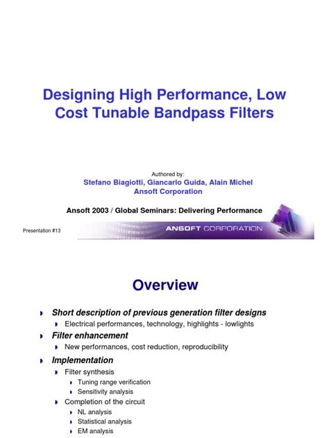 pdf design of tunable filters dokumen tips
