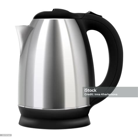흰색 배경에 금속 고립 된 3d 벡터 일러스트로 만든 현실적인 전기 주전자 주전자에 대한 스톡 벡터 아트 및 기타 이미지 주전자 케이블 3차원 형태 Istock