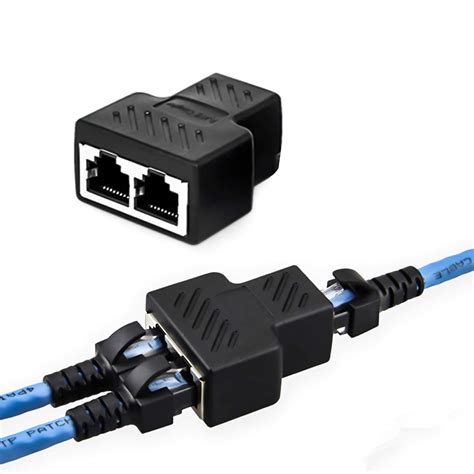 Nicoone Rj45 Cat5 6 Ethernet Splitter Lan Port 1 To 2 Socket Splitter