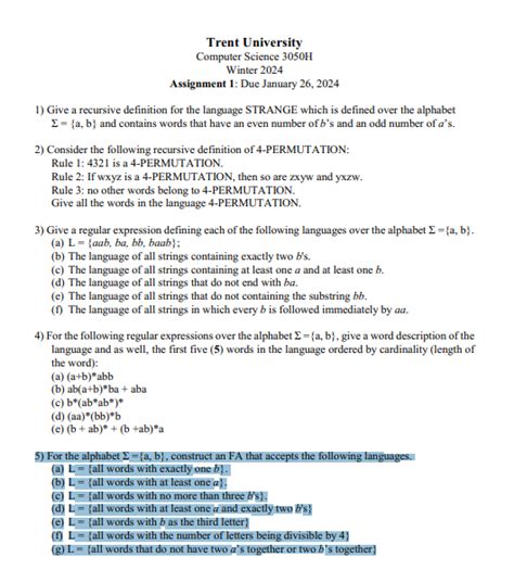 Solved Nnngive A Regular Expression Defining Each Of