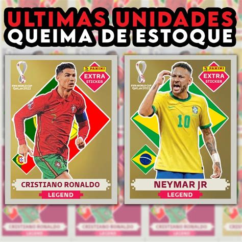 Kit 32 Figurinhas Cristiano Ronaldo Neymar Messi Legend Extra Copa