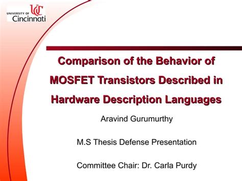 Mosfet Transistor Models Comparison Ppt