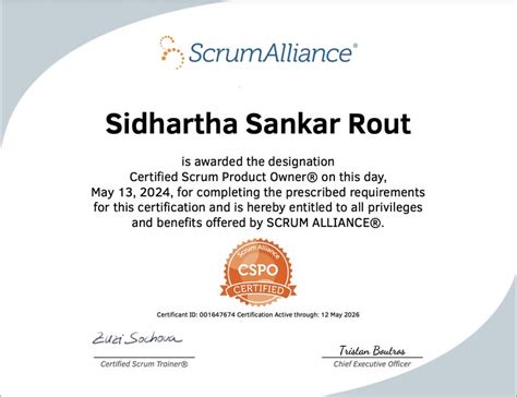 sidhartha sankar rout on linkedin professionalgrowth certificationaccomplishment scrummaster