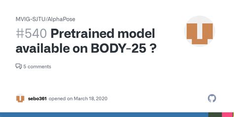 Pretrained Model Available On Body 25 · Issue 540 · Mvig Sjtualphapose · Github