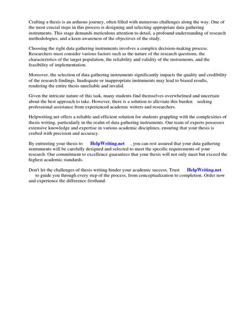 Thesis Data Gathering Instruments Download Free Pdf Methodology Data