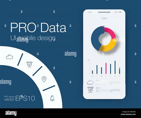 User Interface With Infographics With Charts And Graphs In Flat Design
