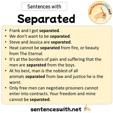 Sentences With Separated Sentences About Separated SentencesWith Net