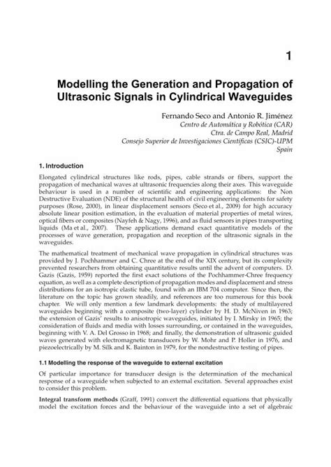 Pdf Modelling The Generation And Propagation Of Ultrasonic · Modelling The Generation And