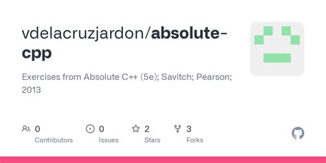 Github Vdelacruzjardonabsolute Cpp Exercises From Absolute C 5e