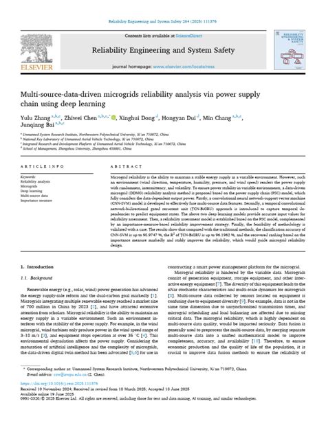 Multi Source Data Driven Microgrids Reliability Ana 2025 Reliability Enginee Pdf Reliability