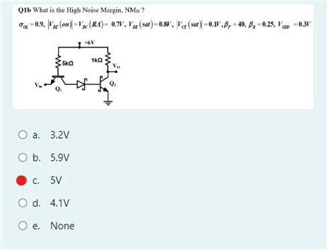 Solved Q B What Is The High Noise Margin NMH Chegg