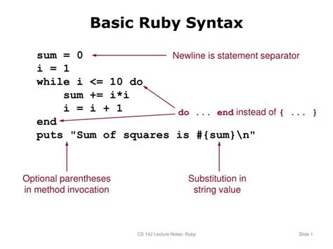 Ppt Basic Ruby Syntax Powerpoint Presentation Free Download Id5627266