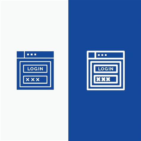 Internet Password Shield Web Security Line And Glyph Solid Icon Blue