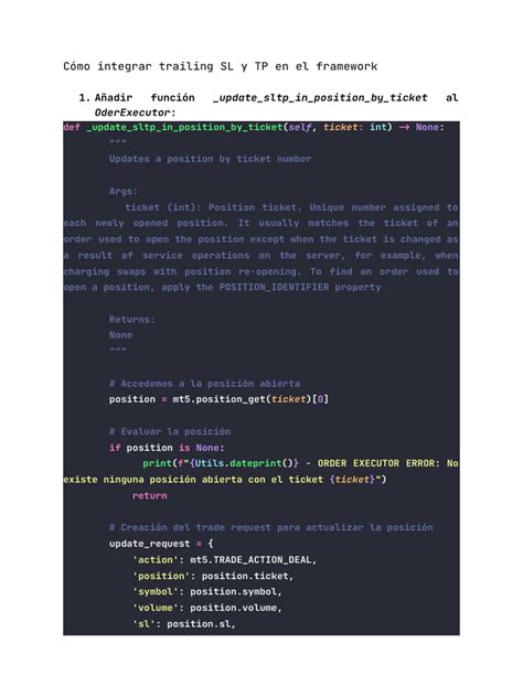 Integracion Trailing Stop Pdf Computer Programming Software Engineering