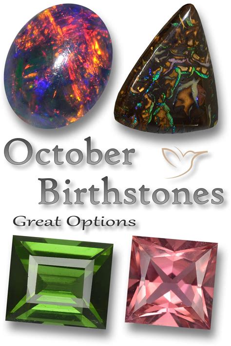October Birthstone 2 Gemstones With Unlimited Color Options October