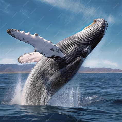 Premium Ai Image Humpback Whale Breaching