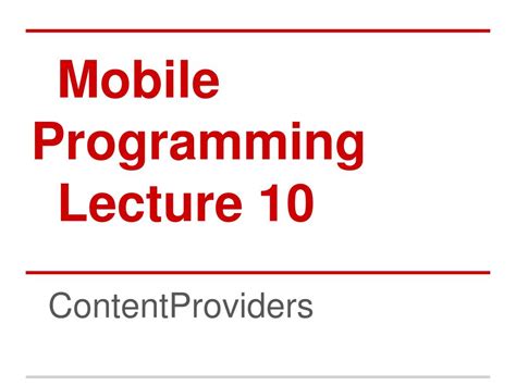 Ppt Mobile Programming Lecture 10 Powerpoint Presentation Free Download Id1957930