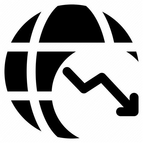 Globe Down Loss Chart World Icon Download On Iconfinder