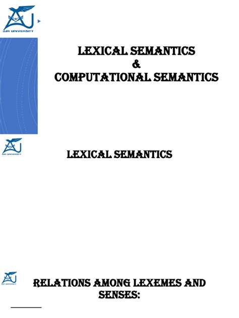 Lecture9 Lexical Semantics And Computational Semantics Pdf