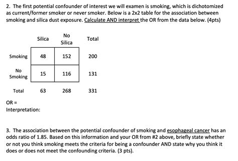 Solved 2 The First Potential Confounder Of Interest We Will