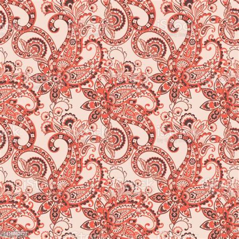 페이즐리 장식이 있는 매끄러운 패턴 화려한 꽃 장식 벡터 일러스트레이션 0명에 대한 스톡 벡터 아트 및 기타 이미지 0명 꽃 식물 꽃무늬 Istock