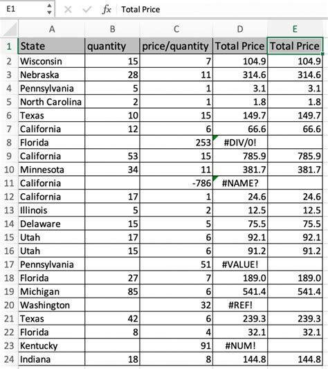 how to hide errors before printing in excel