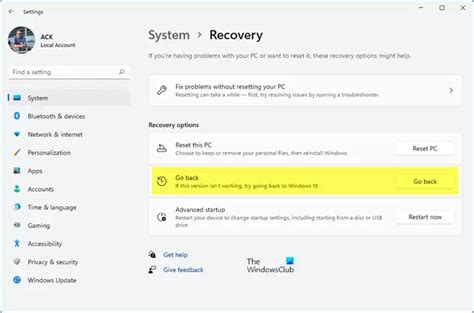 How To Roll Back Or Go Back From Windows 11 To Windows 10