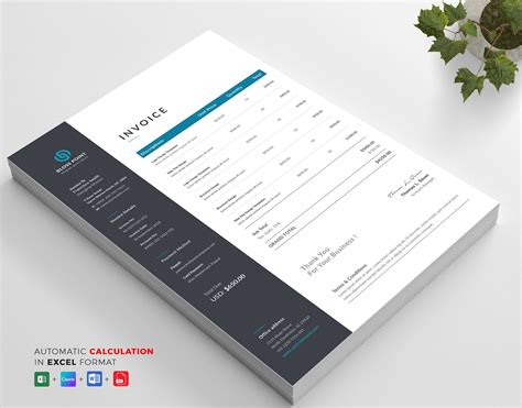Invoice Template Invoice Design MS Excel Auto Calculation Features Receipt Word Invoice