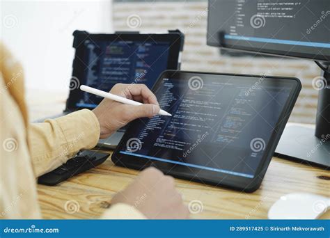 It Programmer Starts Working On Desktop Computer Stock Image Image Of Hacker Digital 289517425