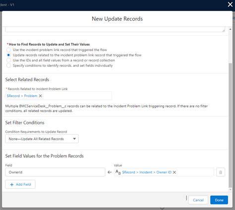 bmc helix remedyforce auto populate queue while create and link