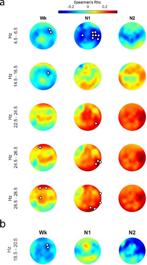 Topographic Plots Of Spearman Correlations Between Eeg Power Within