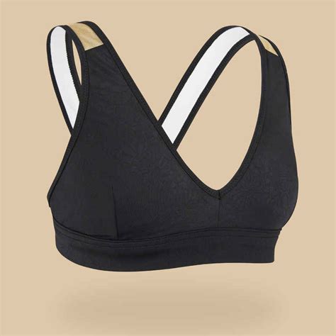 Bikini Oberteil Mädchen Triangel 900 Lily Schwarz Decathlon