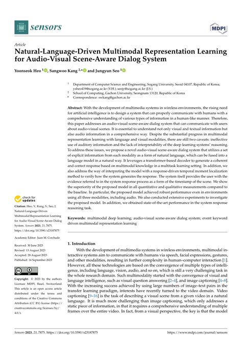 Pdf Natural Language Driven Multimodal Representation Learning For Audio Visual Scene Aware