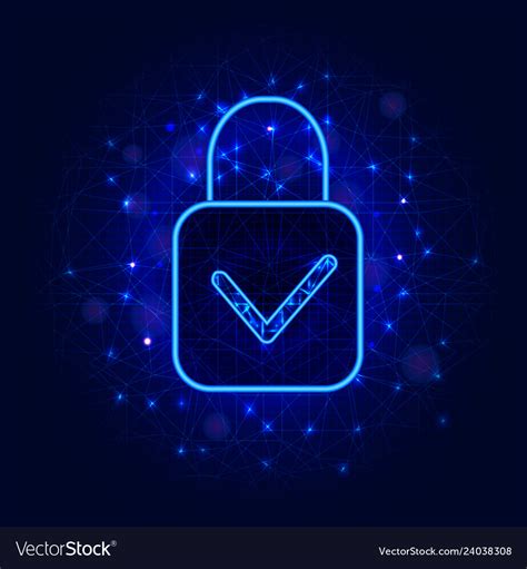 Cyber Security Concept Padlock With Check Mark Vector Image