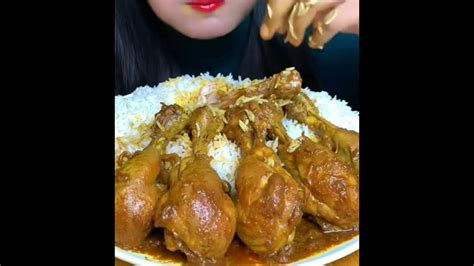 02 Testy 🤤 Spicy Chicken 🍗 Leg 🍗 Piece And Rice 🍚 Masala Asmr Food