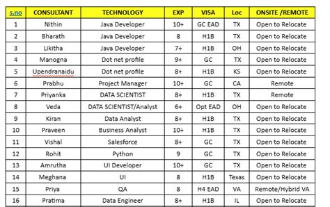 Urgent C2c Salesforce Hotlist Java Developer Project Manager Ui