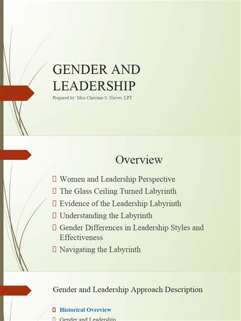 Gender And Leadership Pdf Leadership Gender Studies