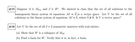 solved suppose a elementof m mn and x elementof r n we