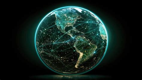 A Digital Representation Of Global Connectivity Featuring A Network Of Data Points And Lines