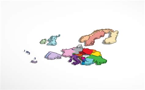 3d Design Europe Map Tinkercad