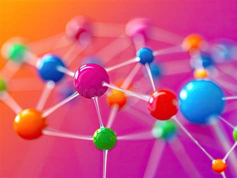 Colorful Atomic Molecular Structure Against A Vibrant Background Representing Science