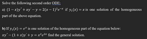 Solved Solve The Following Second Order Chegg Com